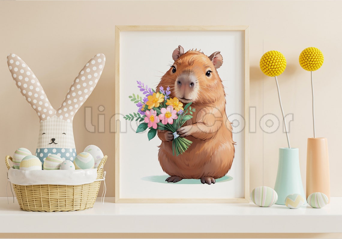 Capybaras Clipart Bundle & Sublimation Art Cute Animal, Digital ...