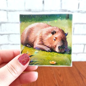 Capybaras Sticker Pack Glossy and Holographic Finish Adorable Kawaii ...