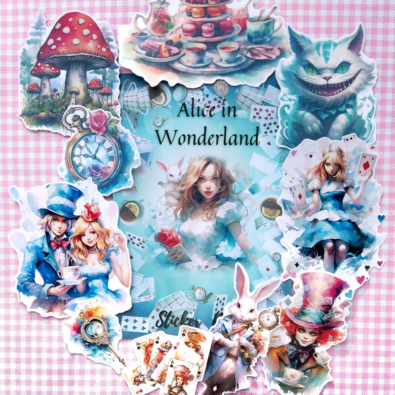 Alice in Wonderland Stickers - Etsy