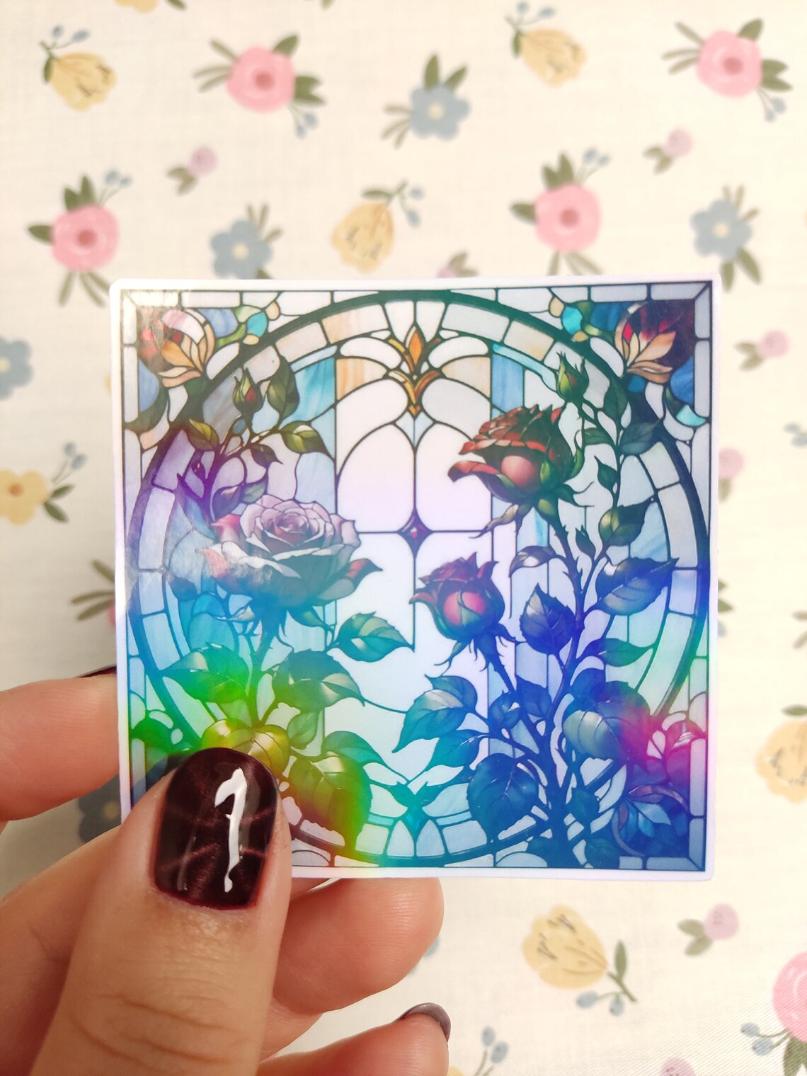Stained Glass Sticker Pack Glossy and Holographic Finish Gothic Windows ...