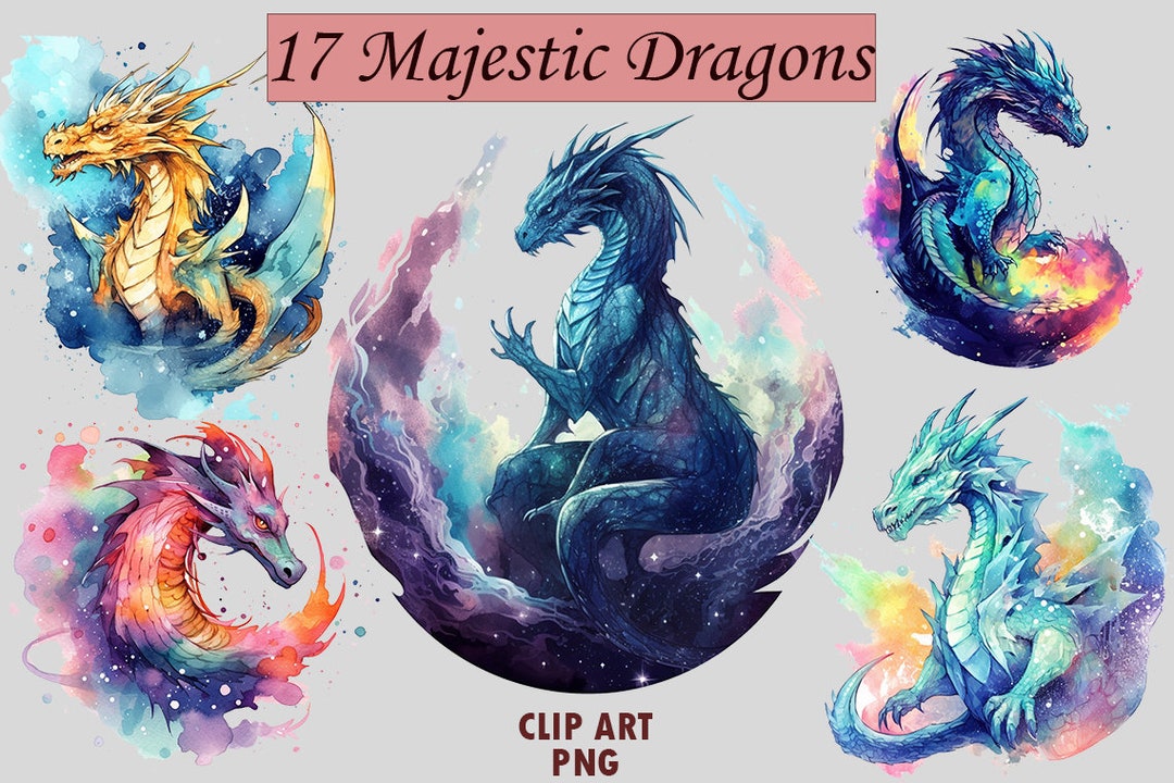 Cosmic Dragons Clipart Digital Download - Etsy