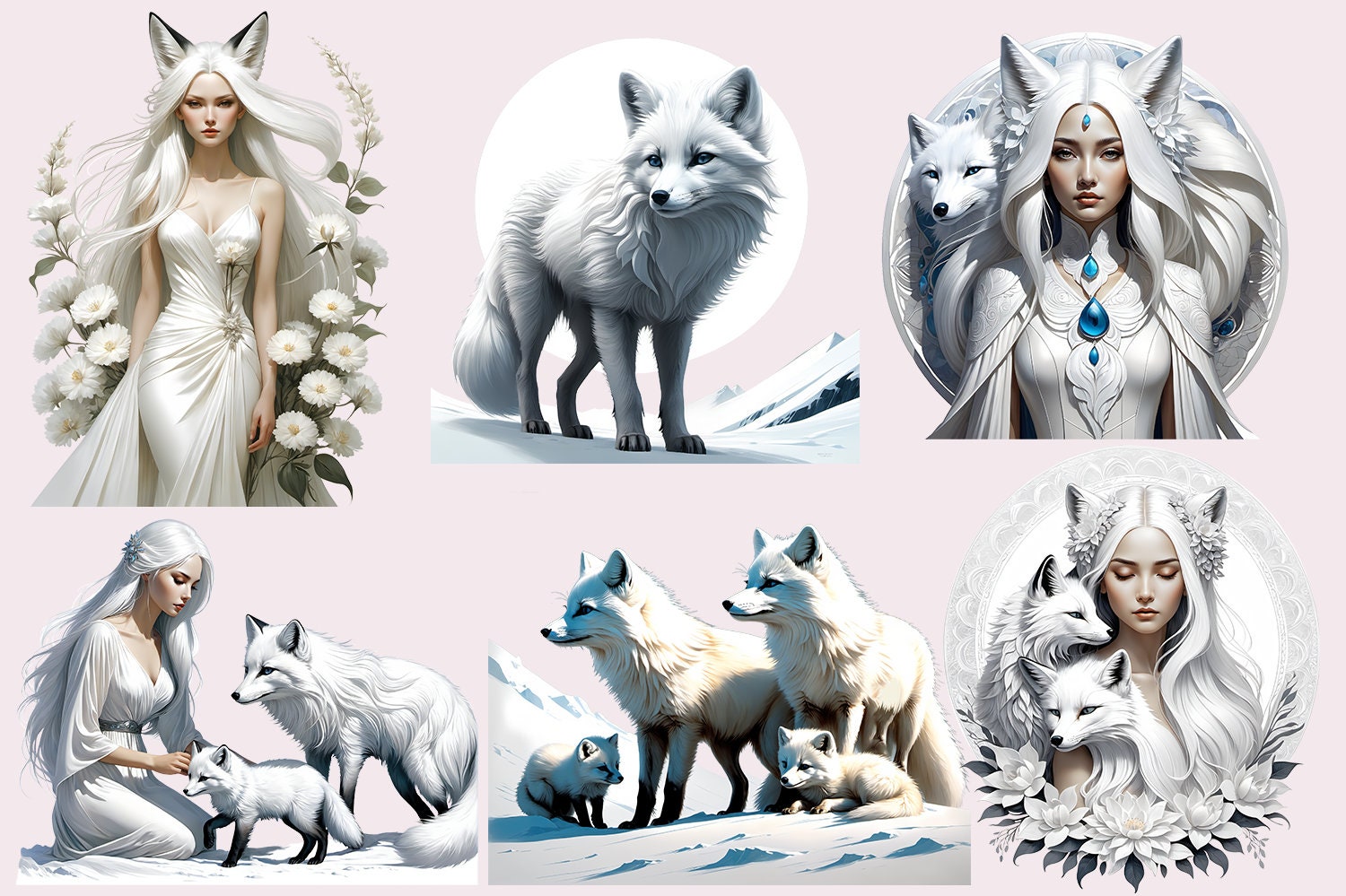 Arctic Fox Clipart Bundle Digital Download - Etsy