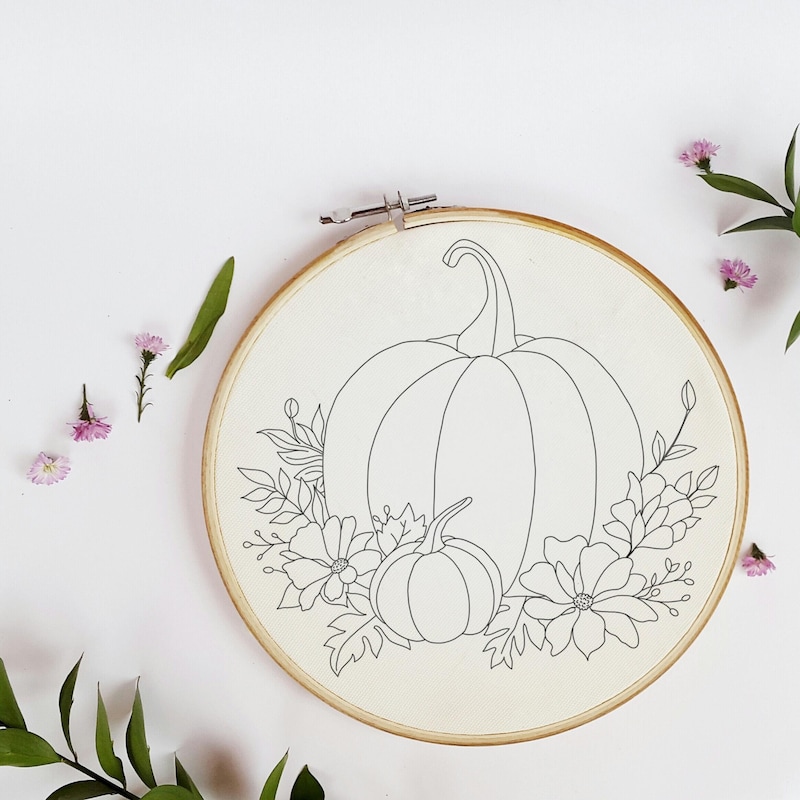 Fall Embroidery Pattern - Etsy