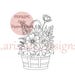 Flower Basket Hand Embroidery Pattern: Floral Line Art (digital ...