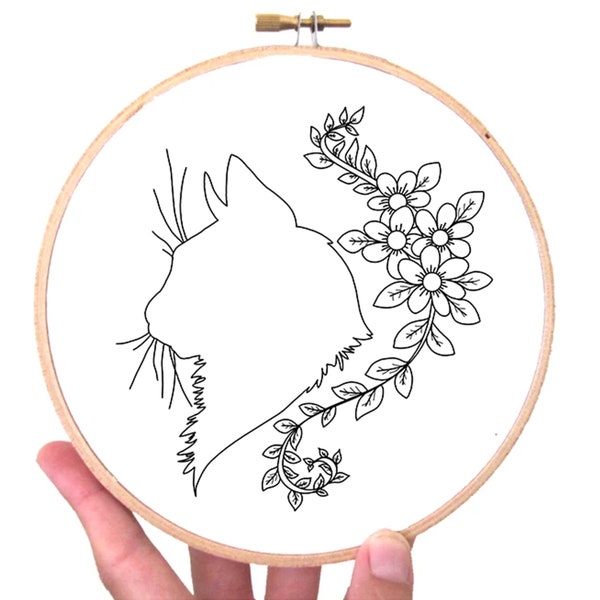 Kitty Hand Embroidery - Etsy
