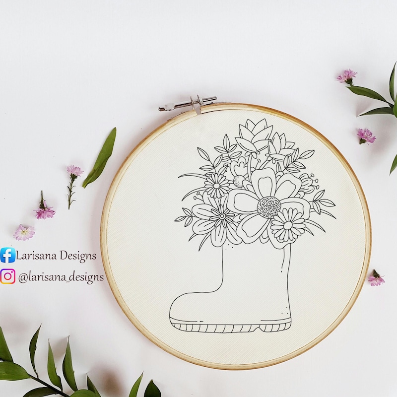 Rain Boot Flowers Art - Etsy