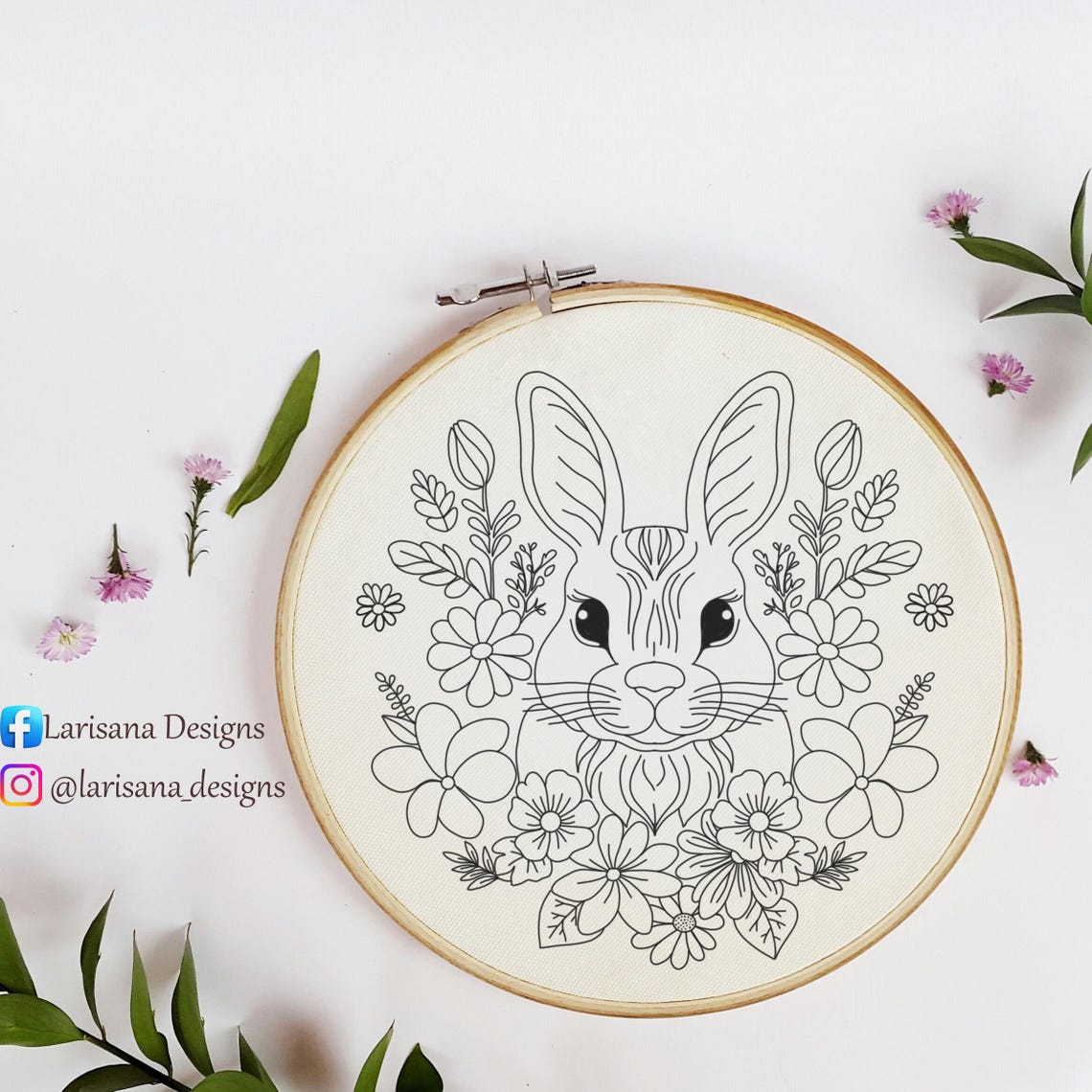 Woodland Rabbit Hand Embroidery Pattern, Rabbit Pattern, Woodland ...