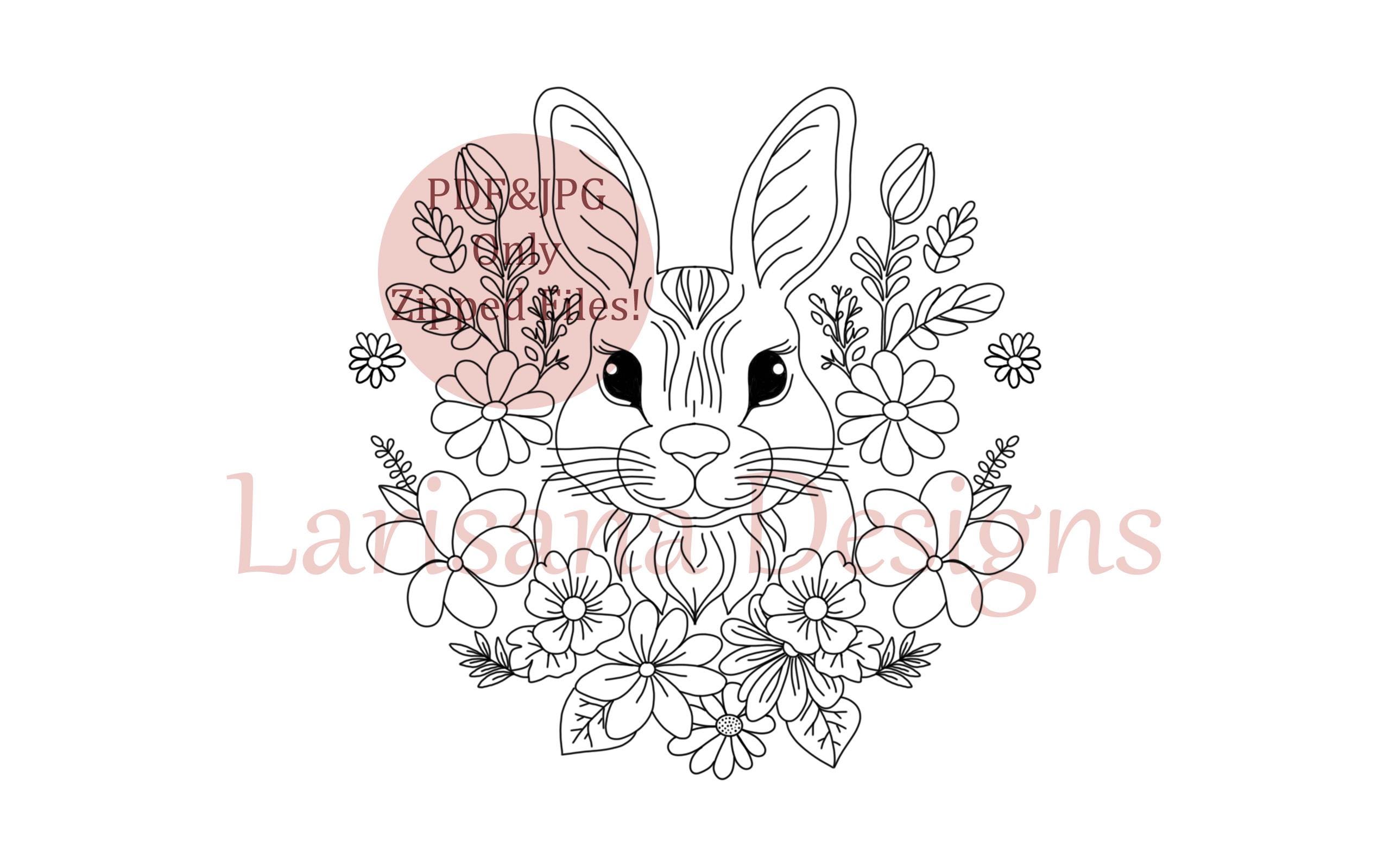 Woodland Rabbit Hand Embroidery Pattern, Rabbit Pattern, Woodland ...
