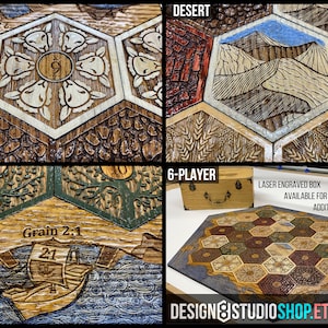 FREE SHIP (US)! Custom Made Lavish Hexagon Gameboard Wooden Custom Game Board Handmade Solid Oak ...