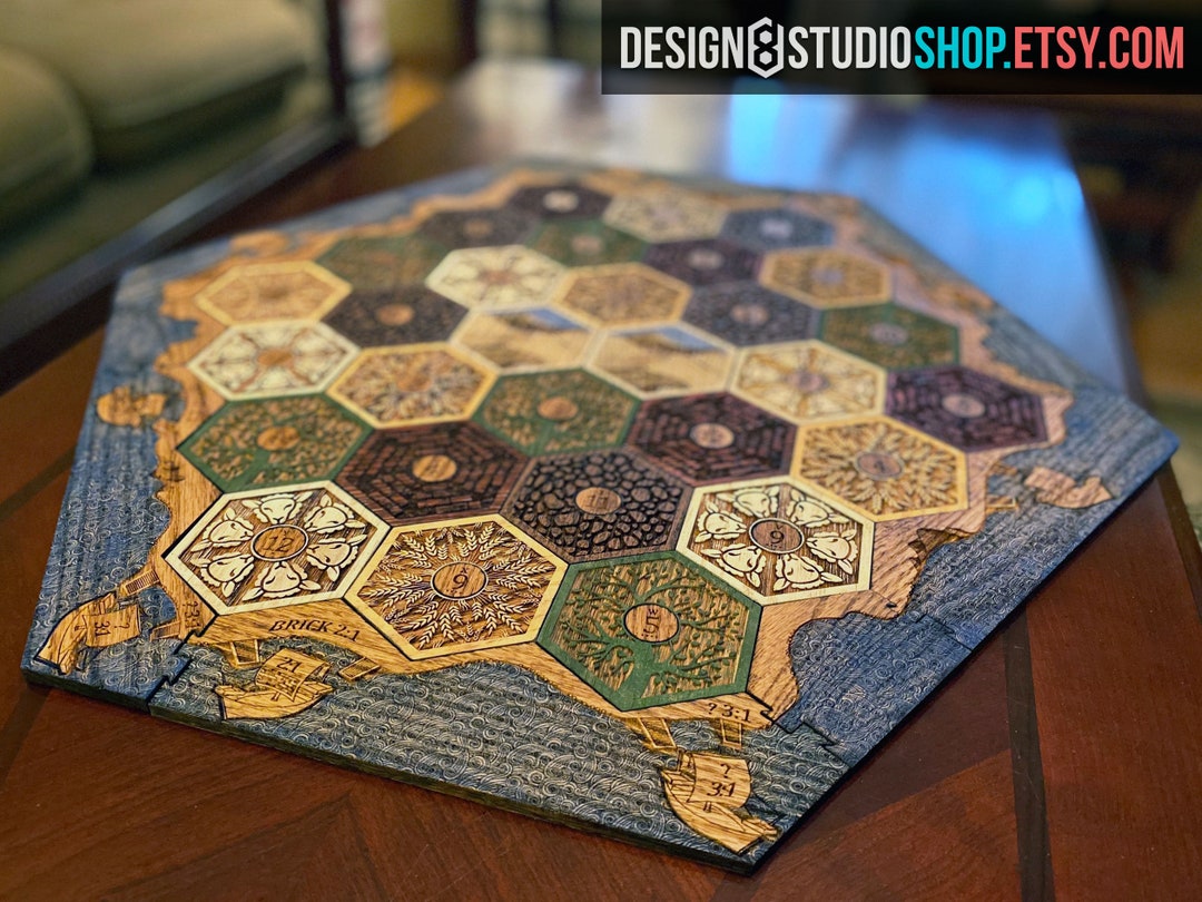 FREE SHIP (US)! Custom Made Lavish Hexagon Gameboard Wooden Custom Game Board Handmade Solid Oak ...