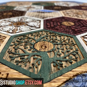 FREE SHIP (US)! Custom Made Lavish Hexagon Gameboard Wooden Custom Game Board Handmade Solid Oak ...