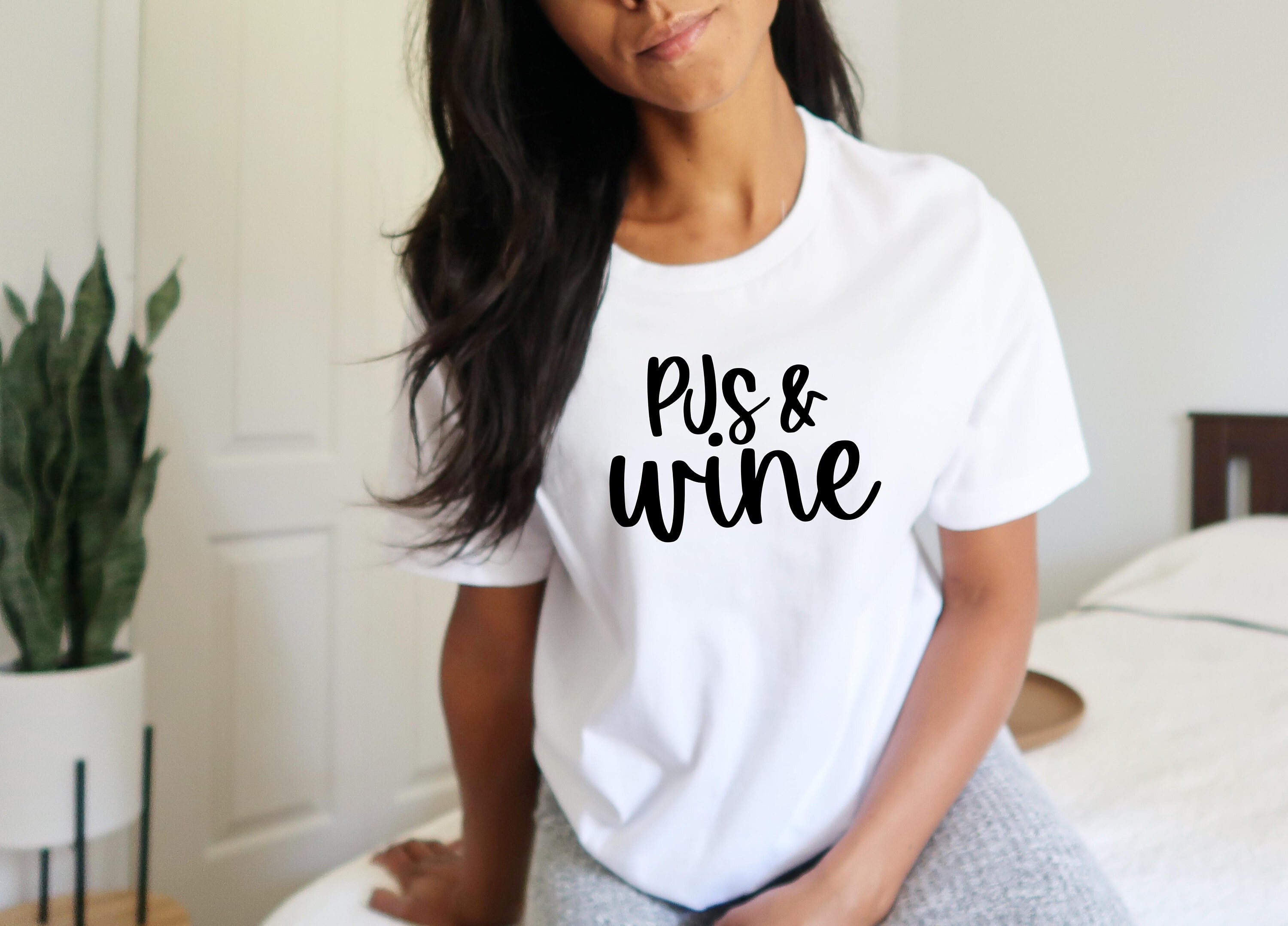 Pjs and Wine Shirt, Holiday Apparel, Christmas Movie Night Sweatshirt ...
