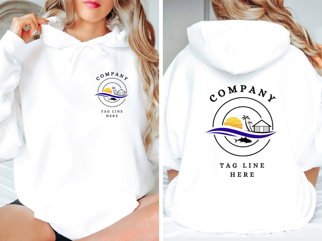 Personalized Company Logo Matching Hoodie, Custom Text Sweatshirt ...