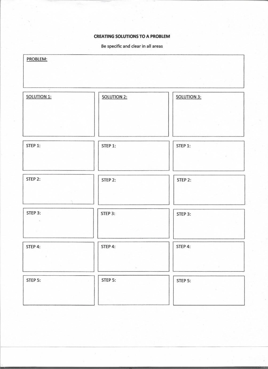 Creating Solutions to A Problem, Downloadable, Printable, Instant ...