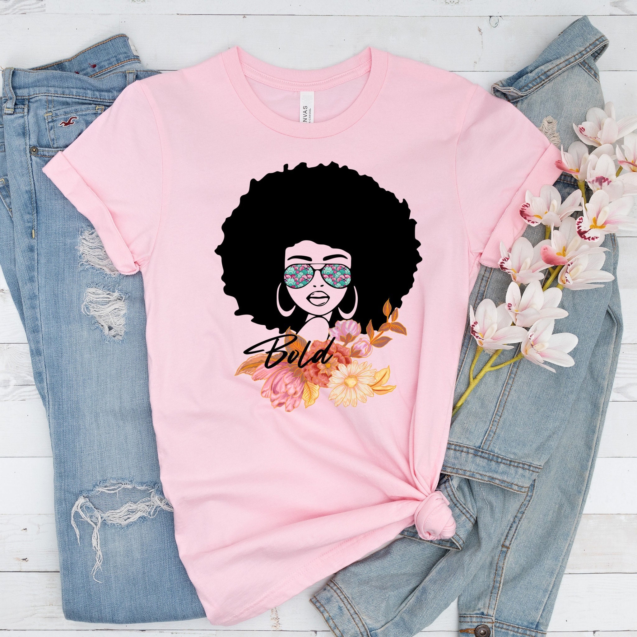 Bold Black Woman Tshirt / Black Woman Shirt / Faith Shirt / African ...