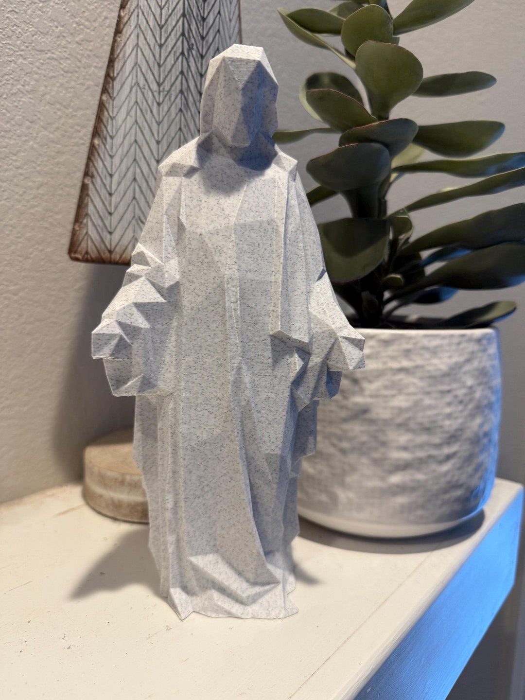 The Christus Statue Minimalistic 3D Printed Marble PLA Low Poly Modern ...