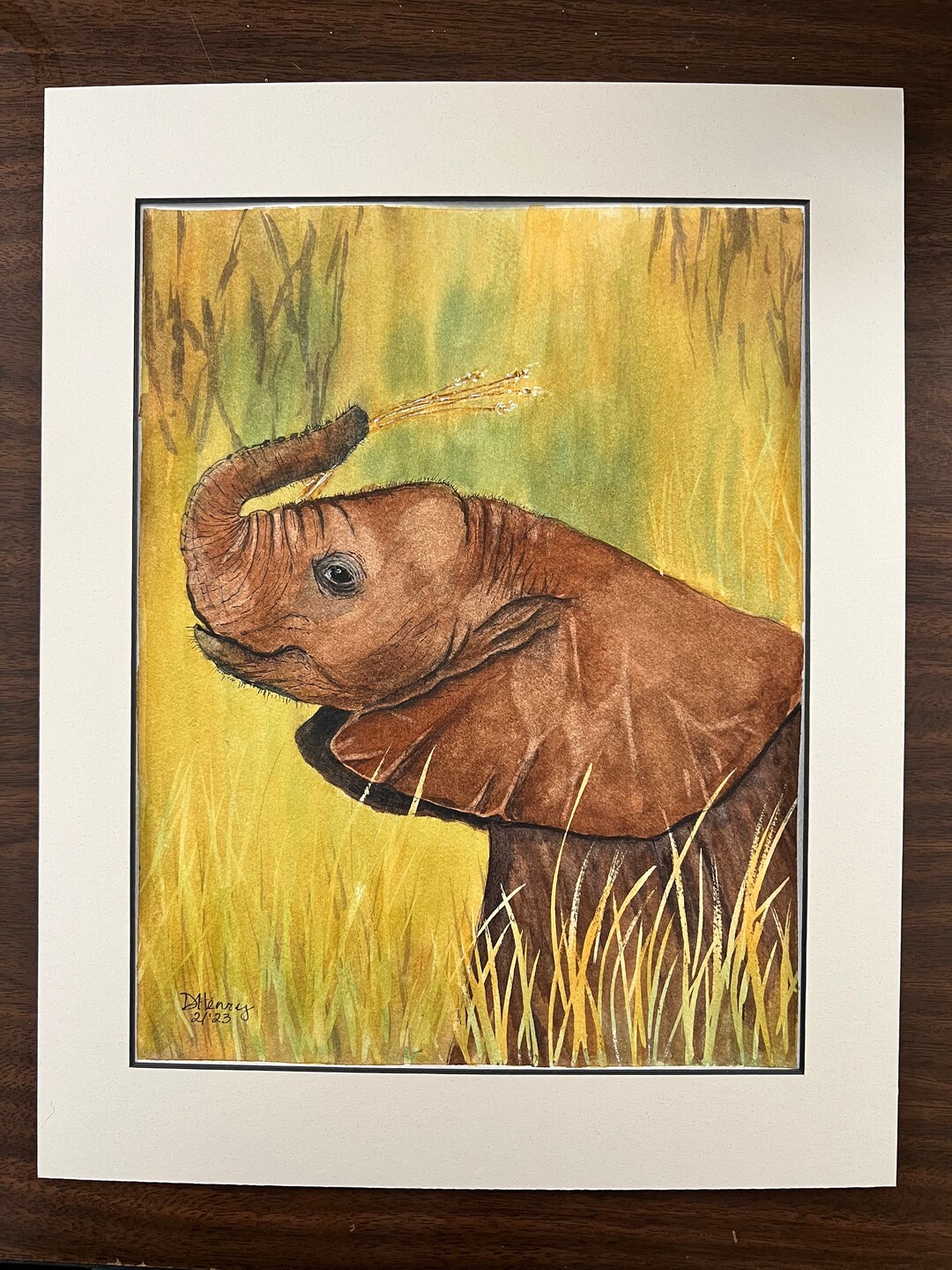 Baby Elephant Original Watercolor Painting - Etsy