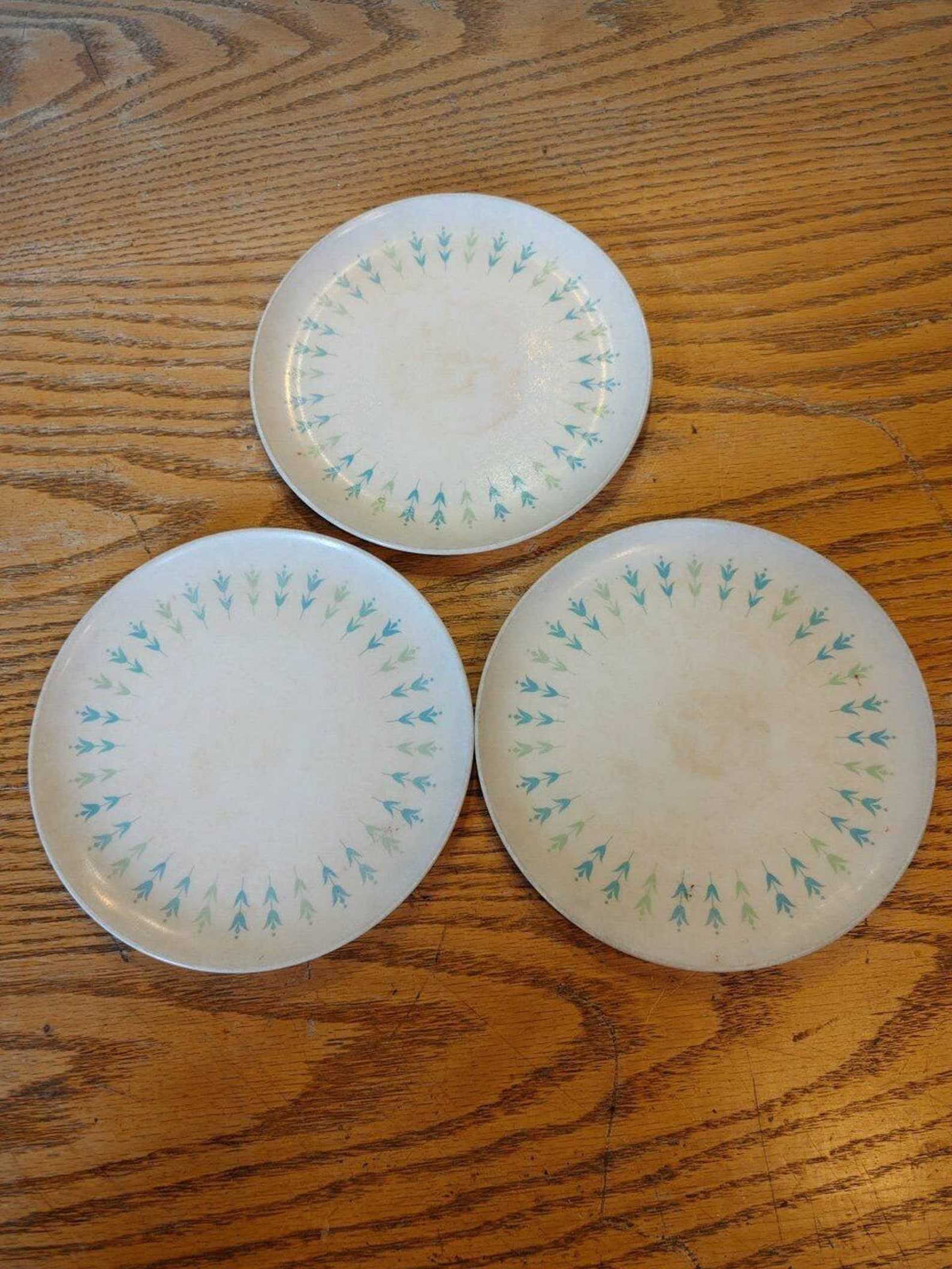 Duraware Vintage Melmac Plates Three 3 Pattern Worn Rare Melanine - Etsy