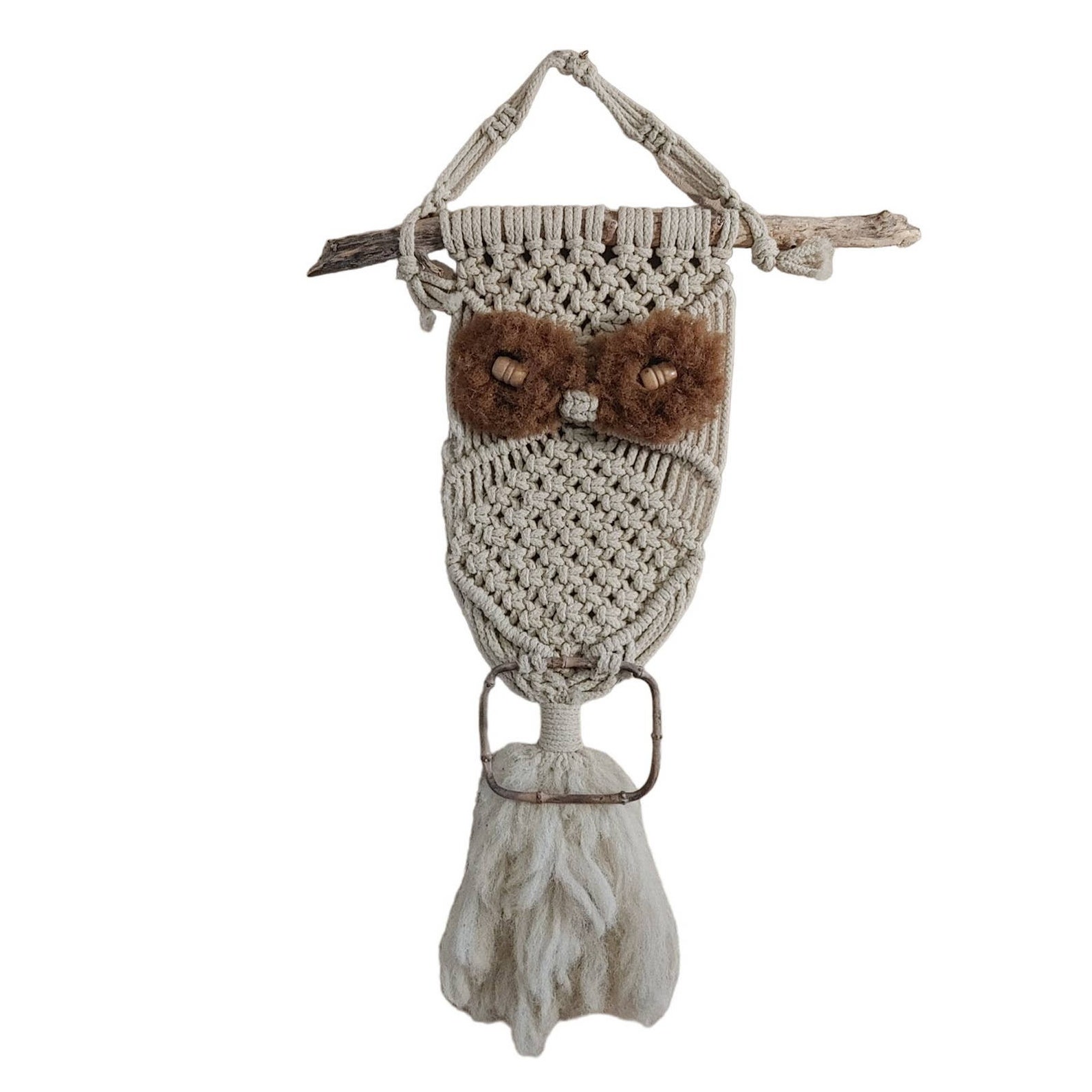 Give A Hoot 2 Vintage Macrame Owl Mid Century Wall Boho Craft Art Free ...