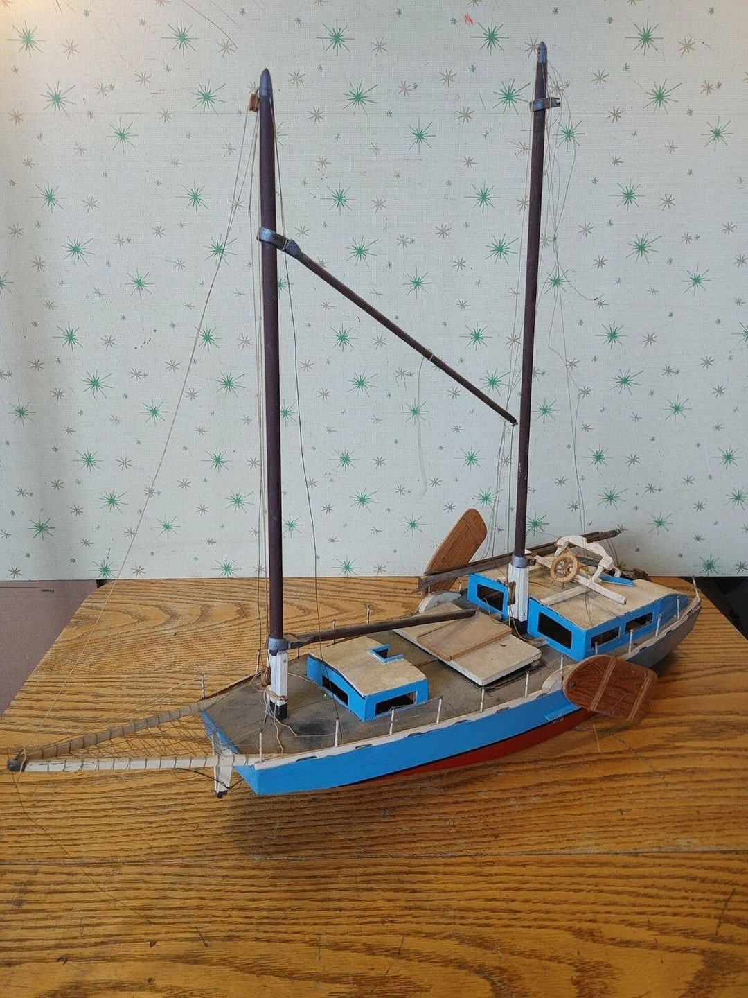 Land Ho Vintage Scale Model Handbuilt Sailboat Leeboards Unique - Etsy