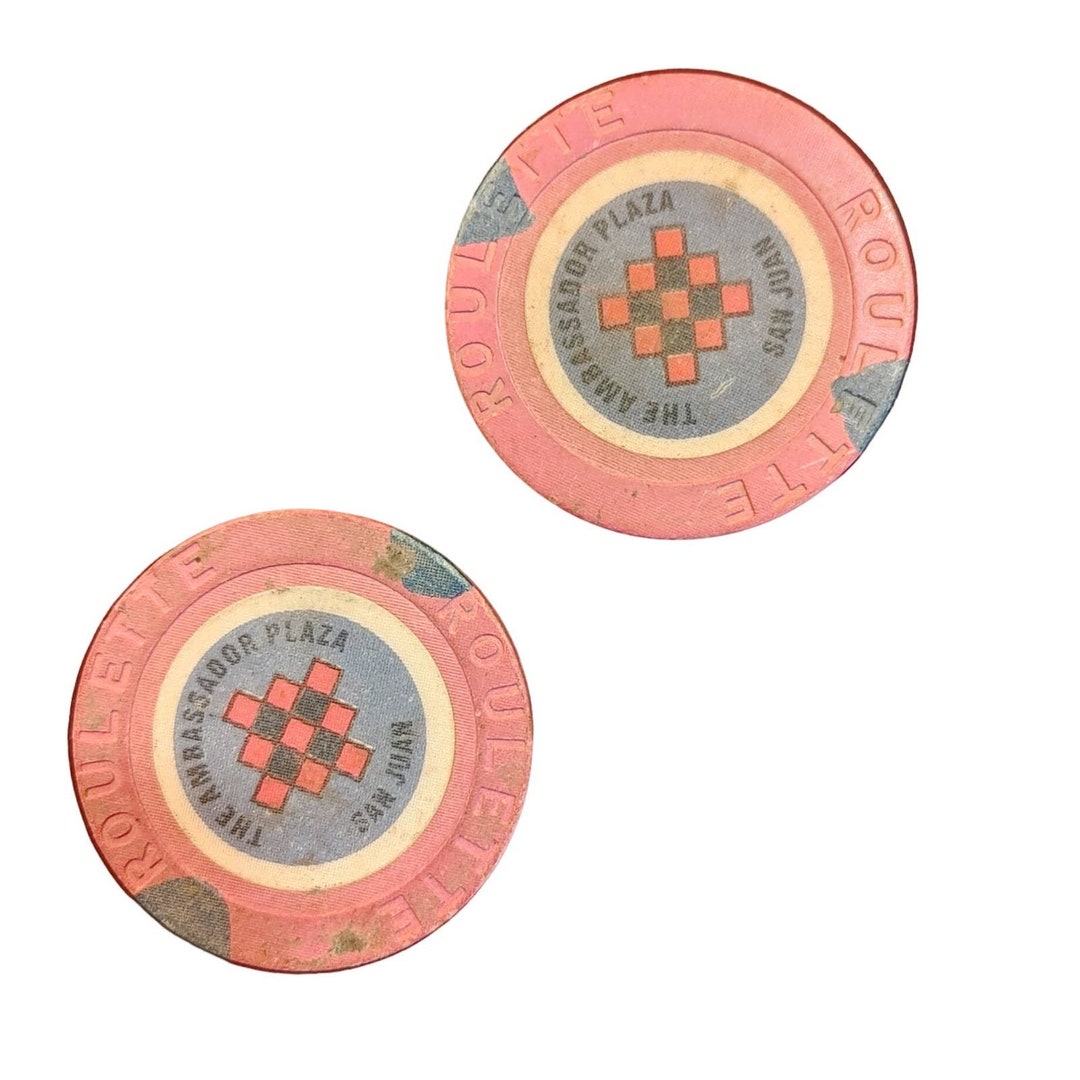 Place Your Bets 2 Vintage Roulette Casino Chips Ambassador Plaza Free ...
