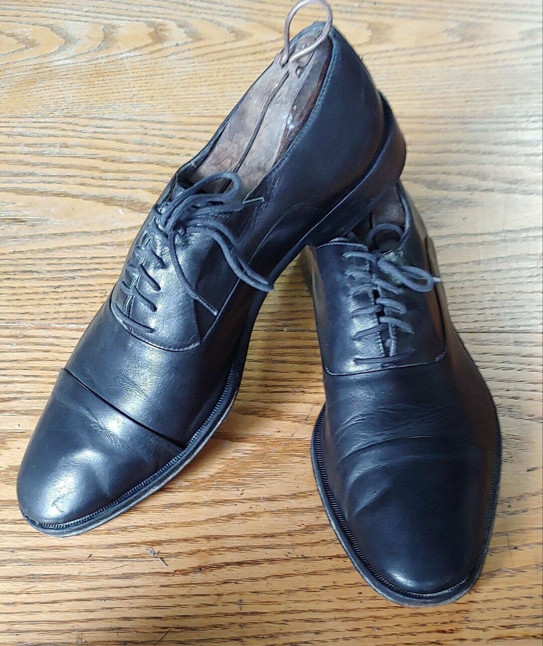Snazzy Men's Vintage Bruno Magli Black Sheepskin Soft Leather Oxfords ...