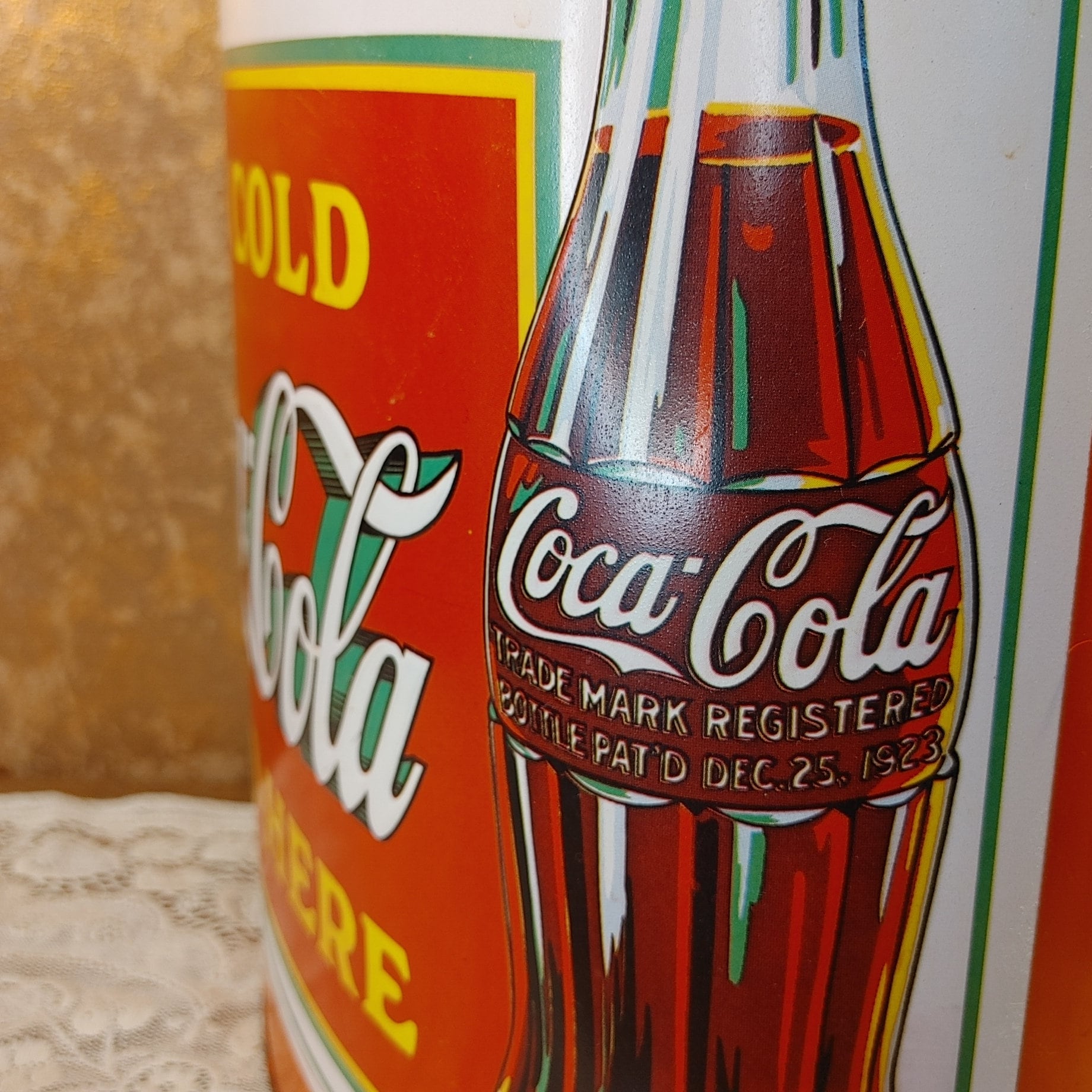 Coke Can Vintage Coca-cola Trash Can Advertising Embossed - Etsy