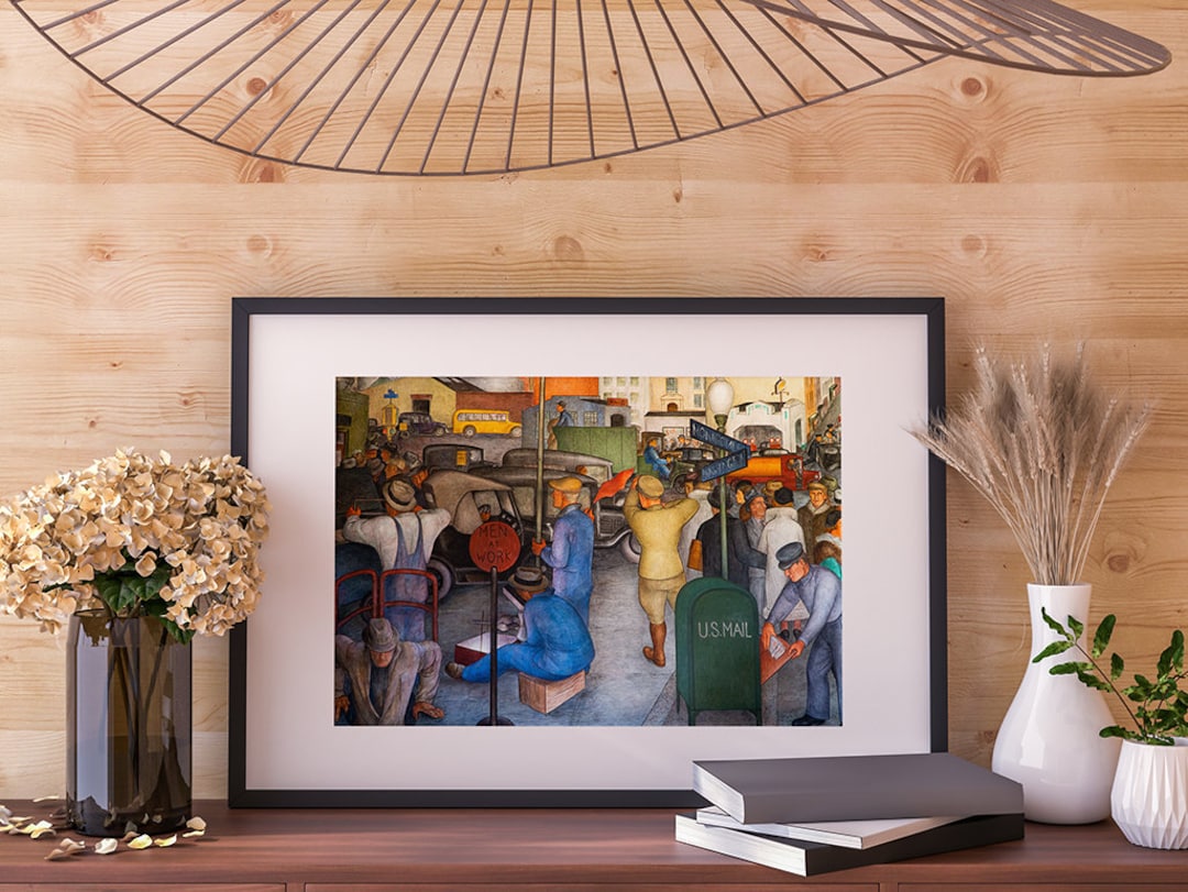 Coit Tower Mural Wall Art San Francisco, Coit Tower Fine Art Print ...