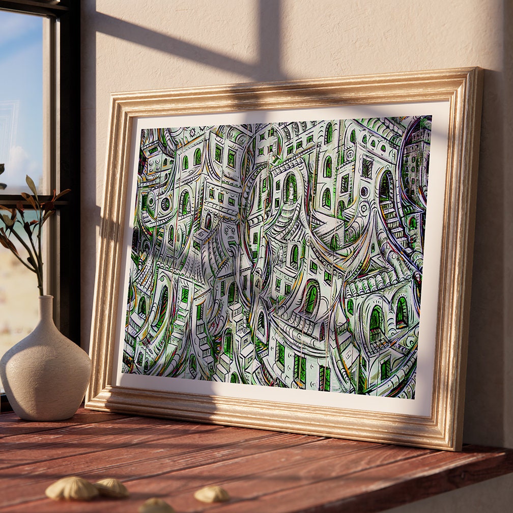 Escher-inspired Optical Illusion Mural Print – San Francisco Street Art ...