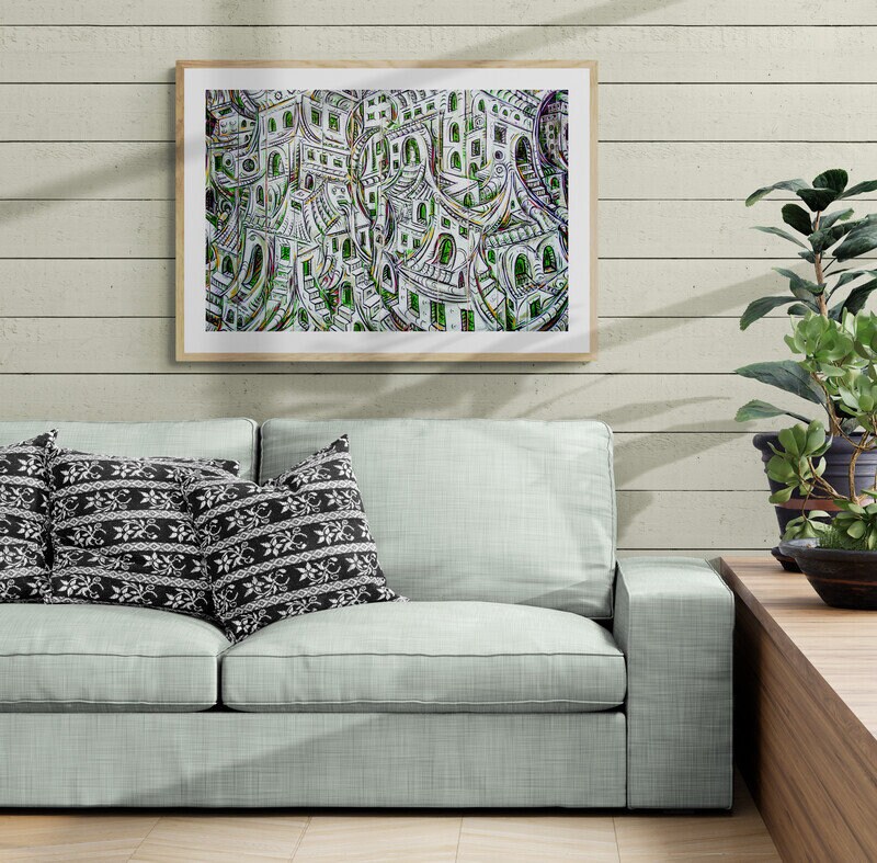 Escher-inspired Optical Illusion Mural Print – San Francisco Street Art ...