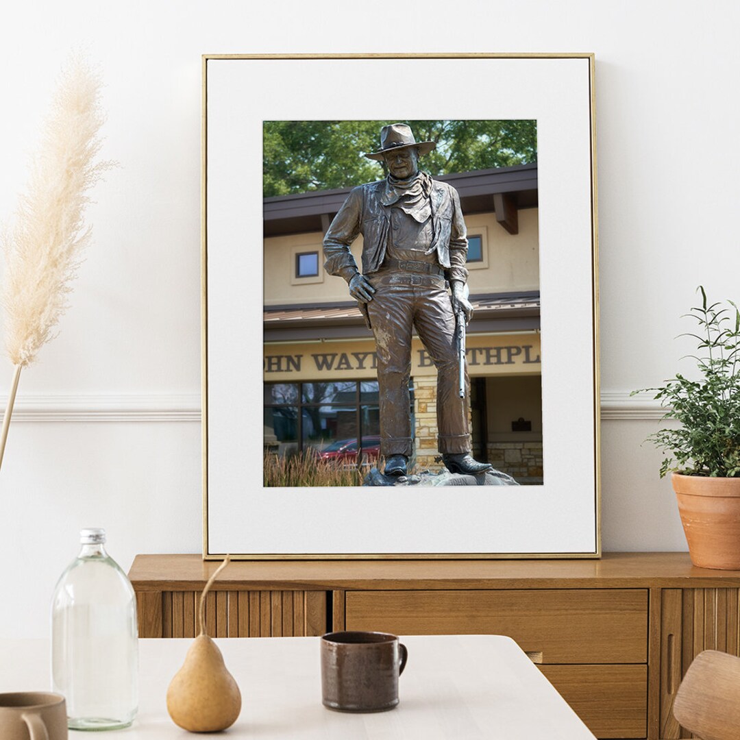 John Wayne Memorial Statue Art, Rustic Elegance for Your Walls ...