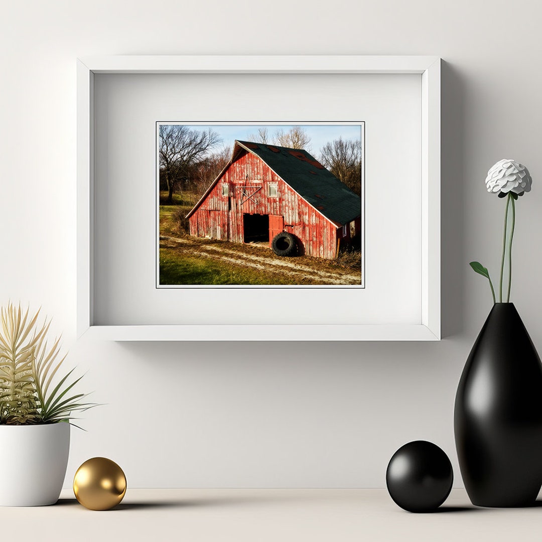 Iowa Old Wooden Barn Wall Decor, Old Barn Wooden Barn, Iowa Landscape ...