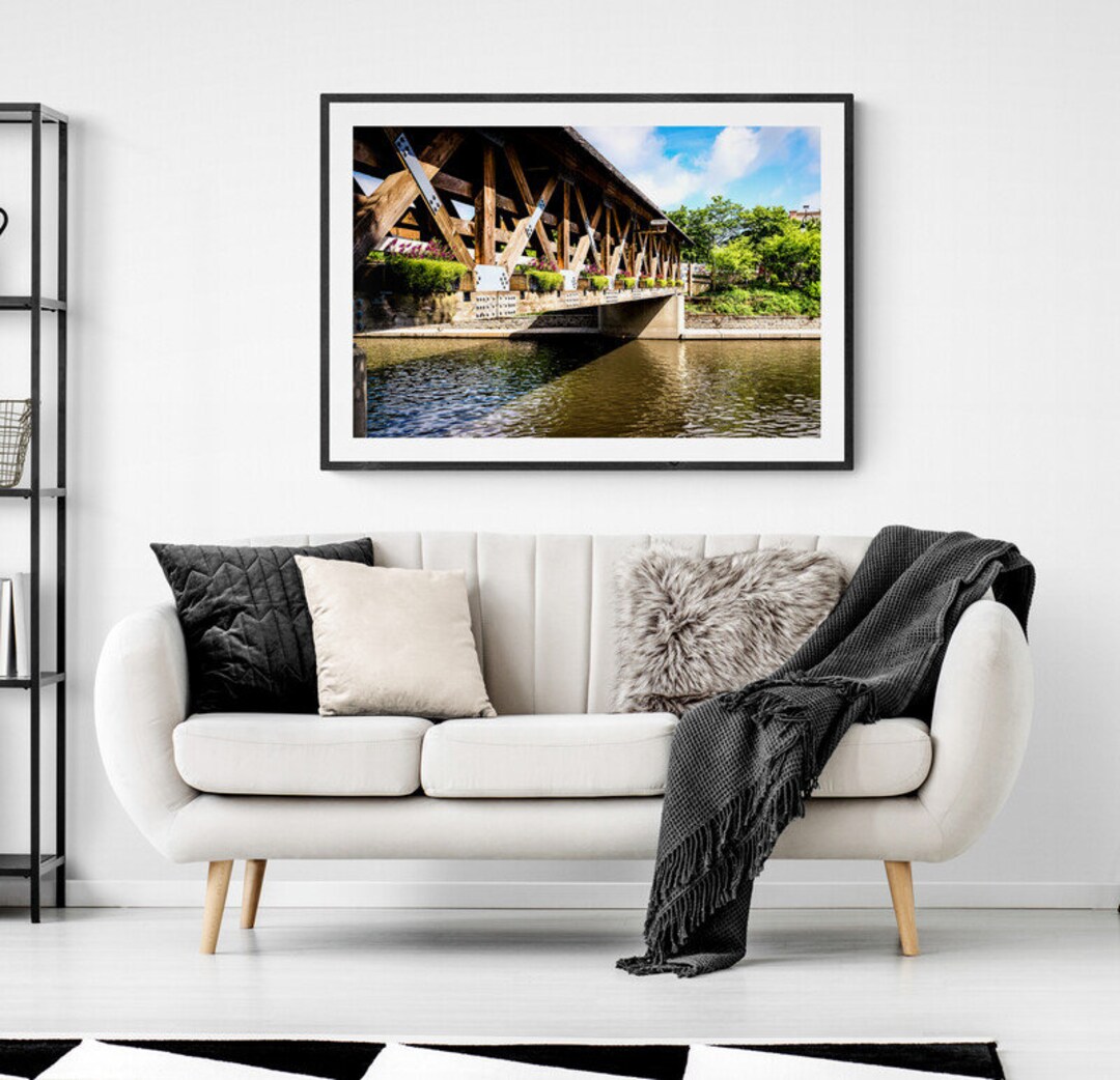 Rustic Naperville Riverwalk Wooden Covered Bridge Photography, Serene ...