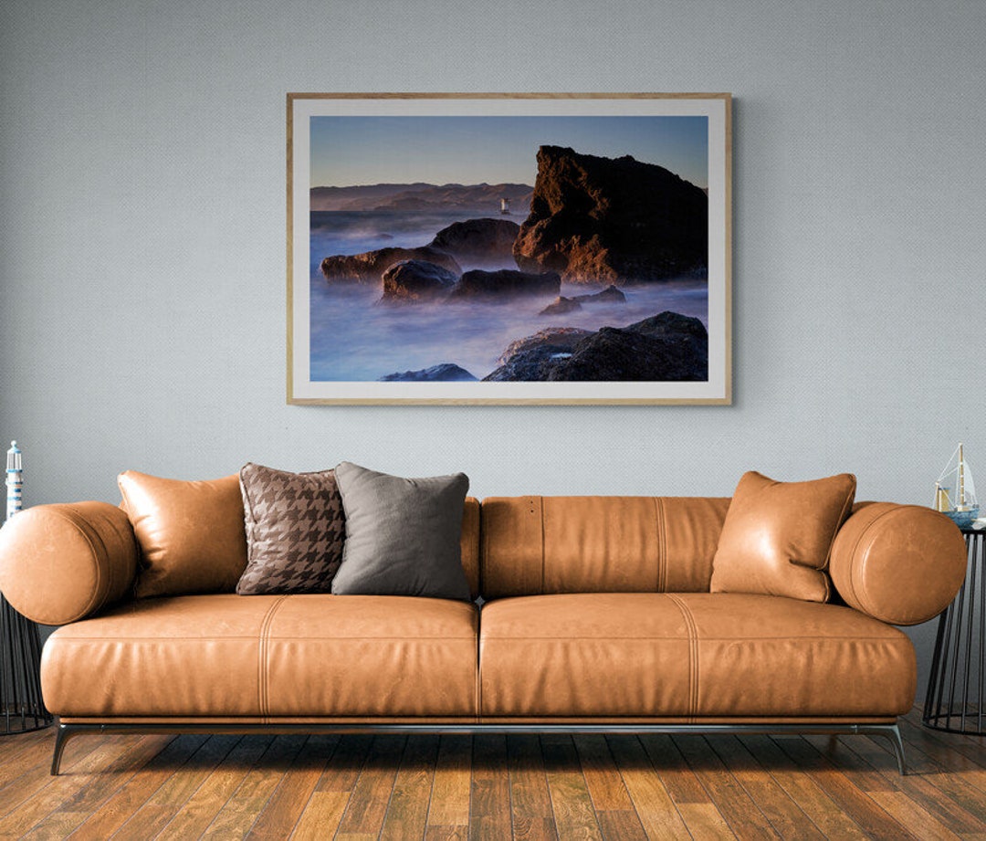 Captivating Miles Rock Beach Lighthouse Sunset View, San Francisco Bay ...