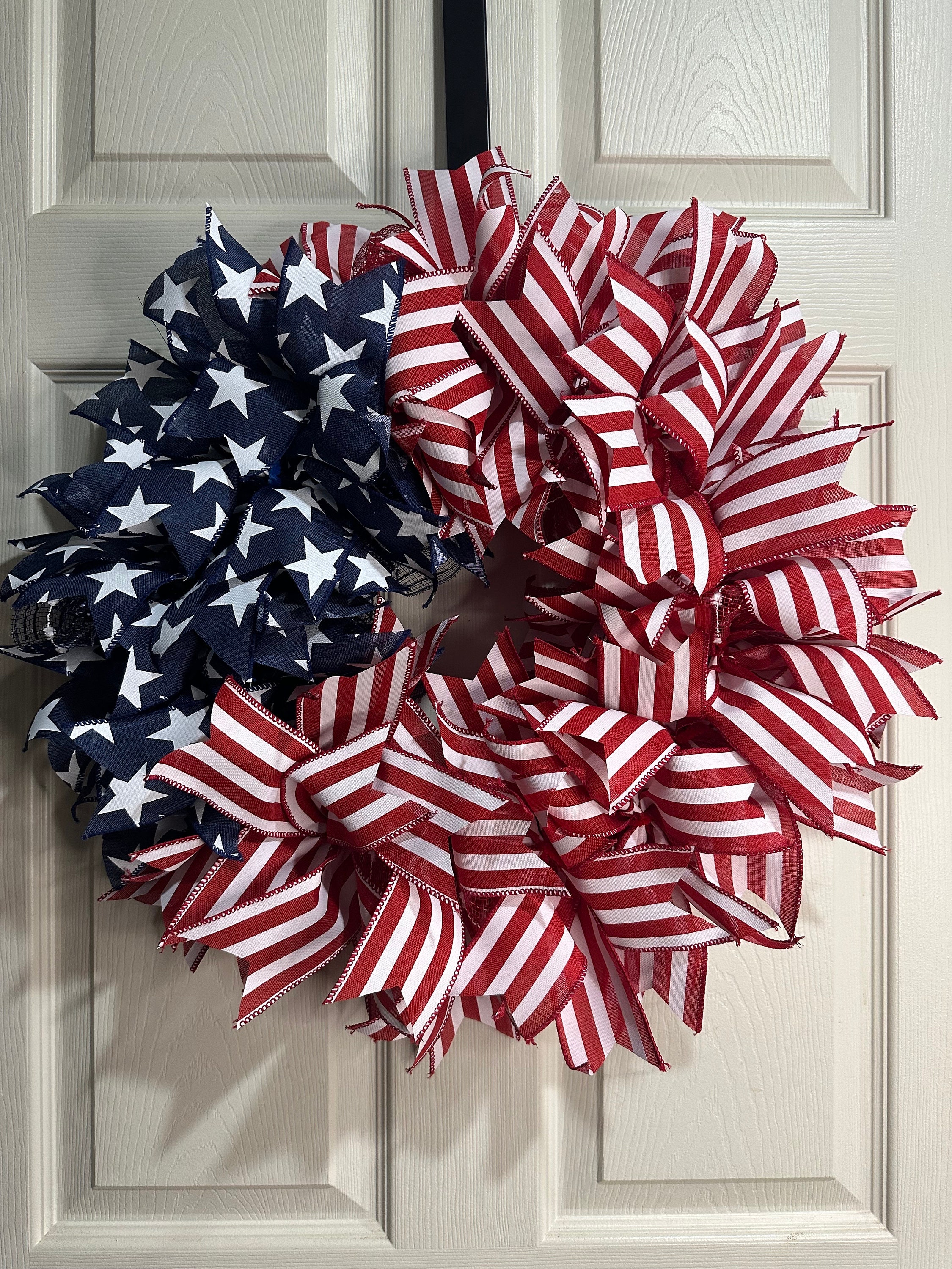 Patriotic Mesh & Ribbon Wreath - Etsy