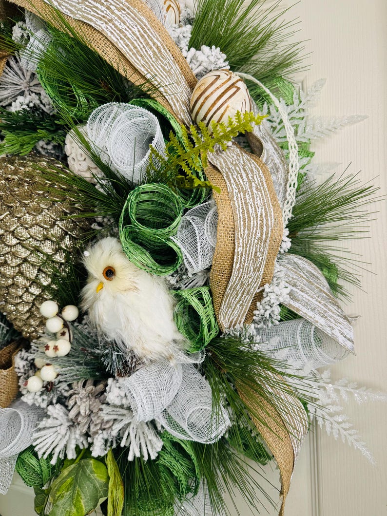 Owl Wreath for Front Door, Side Door, Porch Decor - Etsy