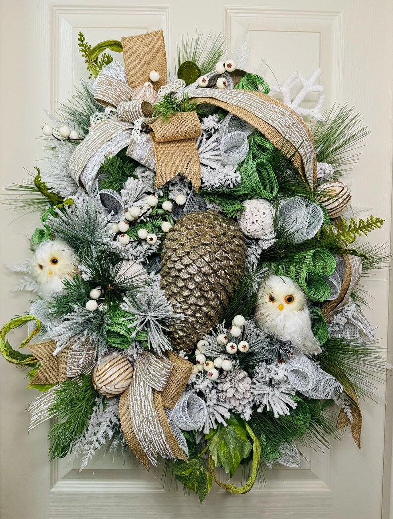 Owl Wreath for Front Door, Side Door, Porch Decor - Etsy