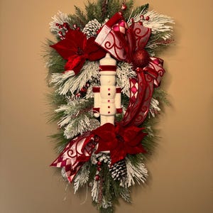 Flocked Nutcracker Swag for Front Door, Front Porch, Interior Decor ...