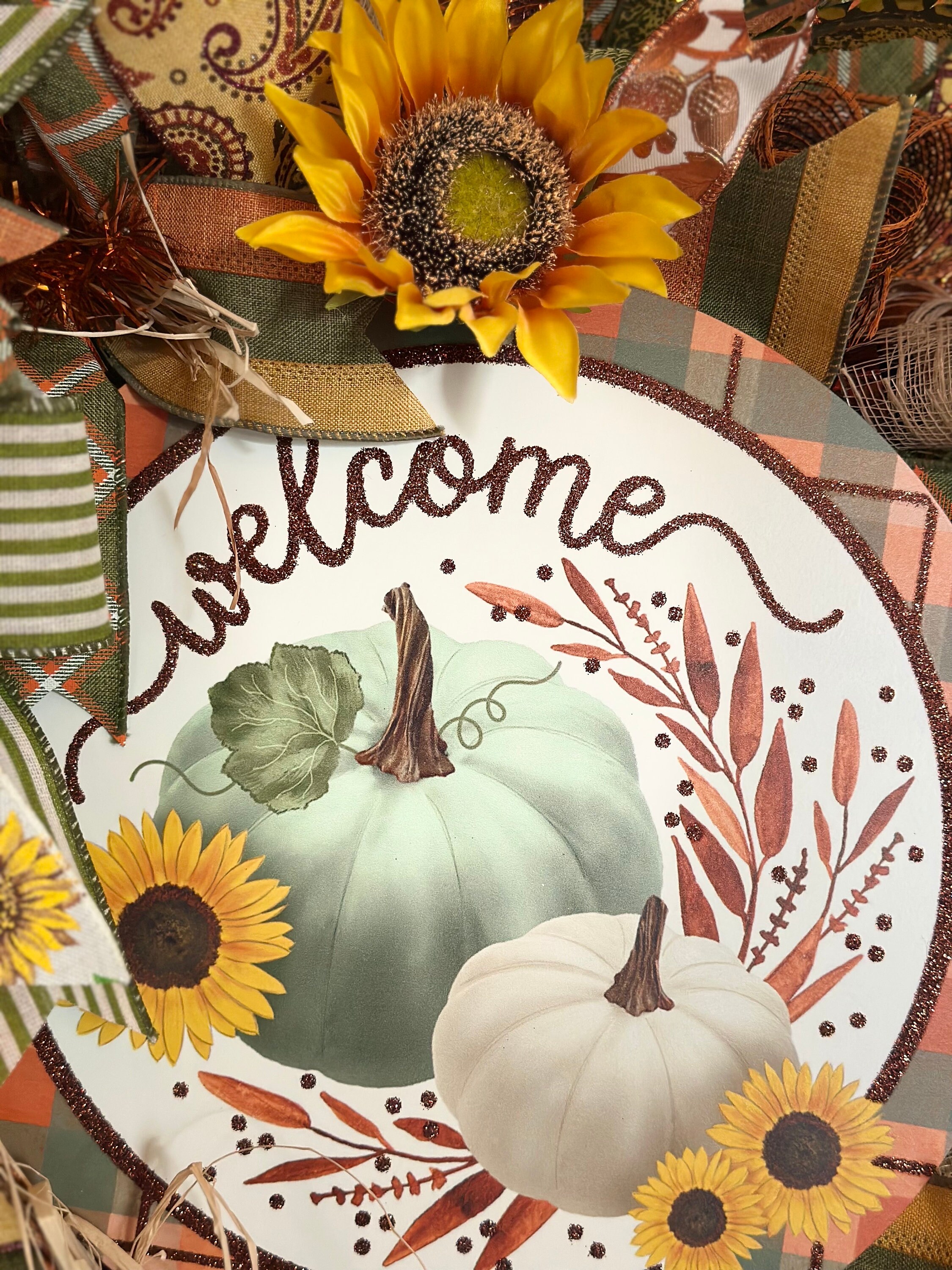 Welcome Pumpkin Wreath - Etsy