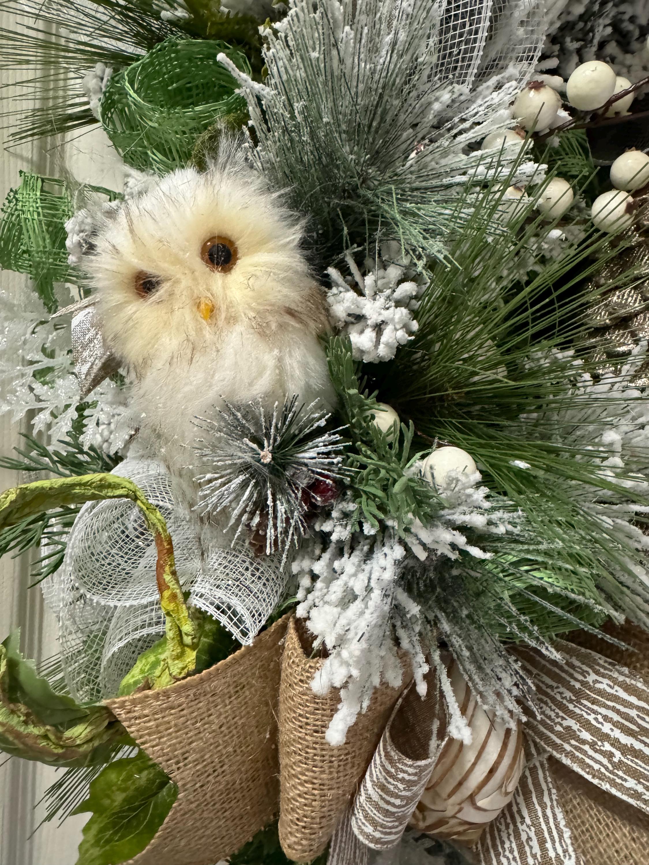 Owl Wreath for Front Door, Side Door, Porch Decor - Etsy