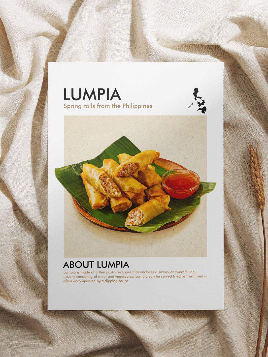 Lumpia Giclée Art Print Original, Filipino Food Art, Home and Kitchen ...