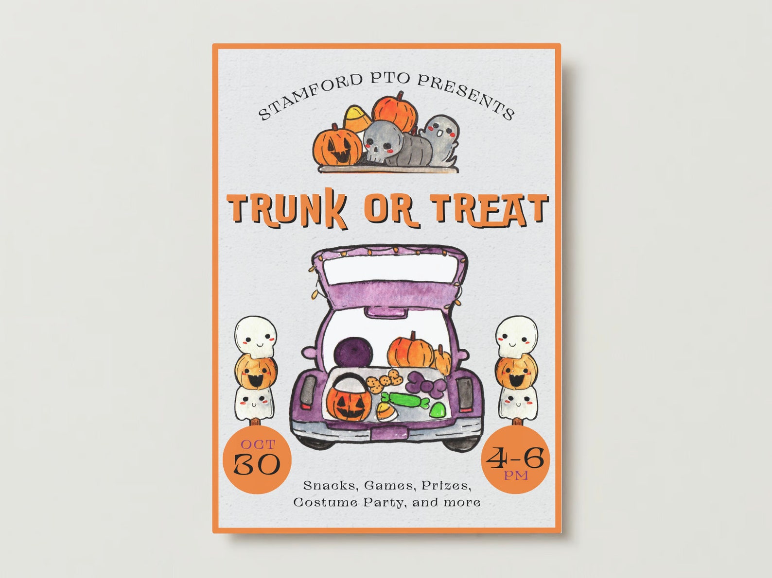 Trunk or Treat Halloween Invitation Flyer Template | Printable DIY ...
