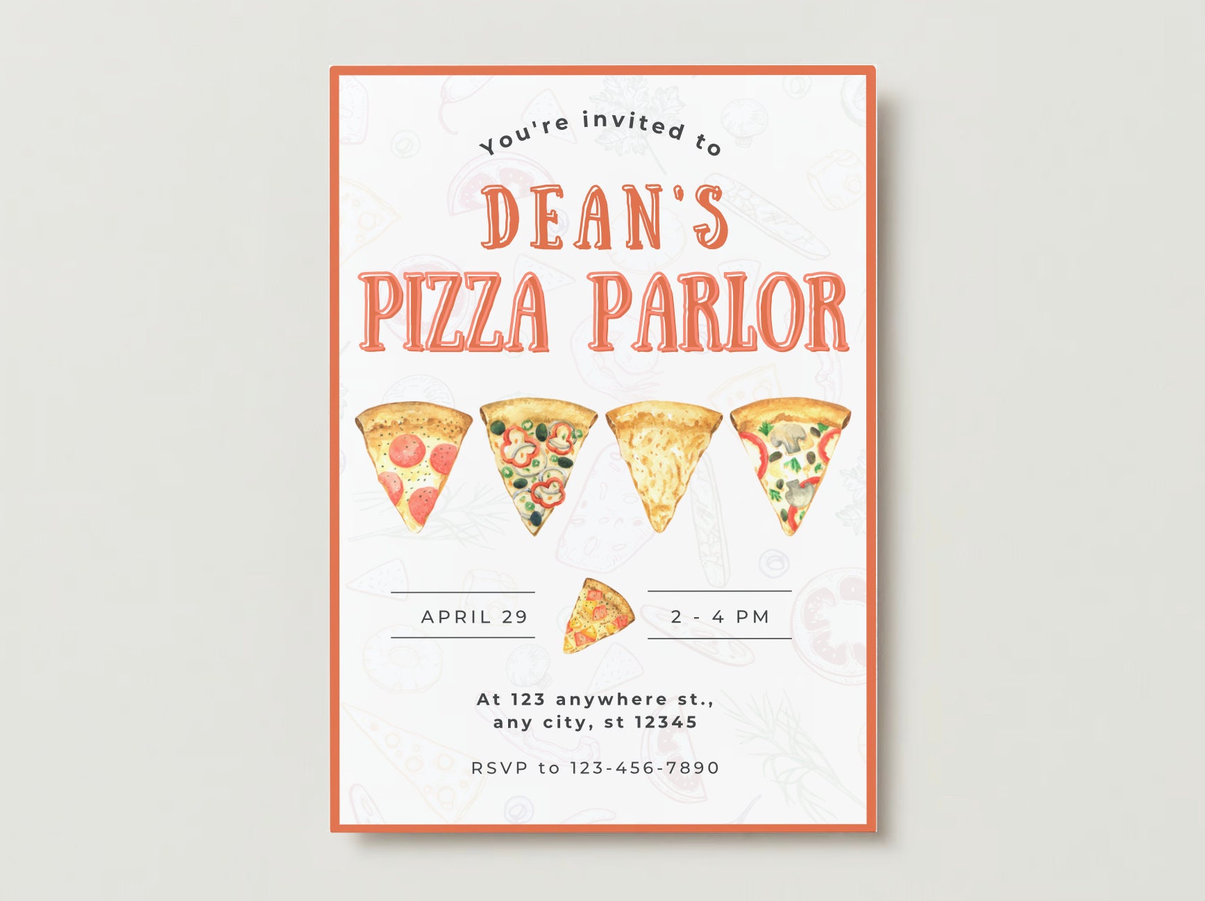Pizza Parlor Pizza Making Party Birthday Invitation Template - Etsy