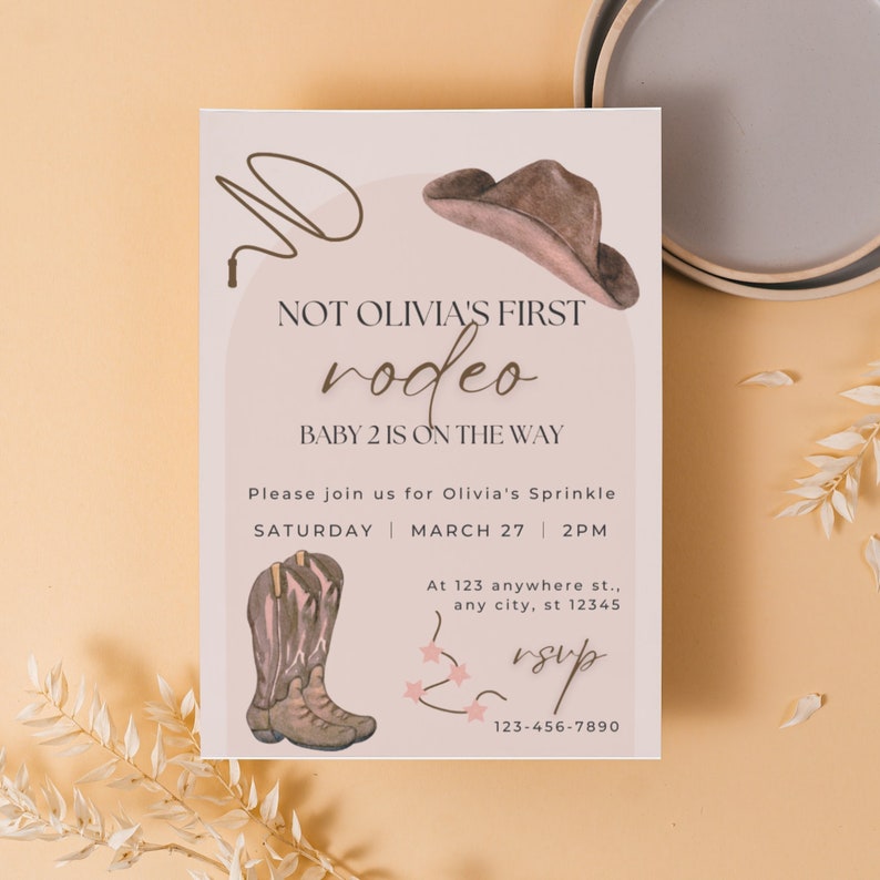 Not Her First Rodeo Baby Sprinkle Invitation Template - Etsy