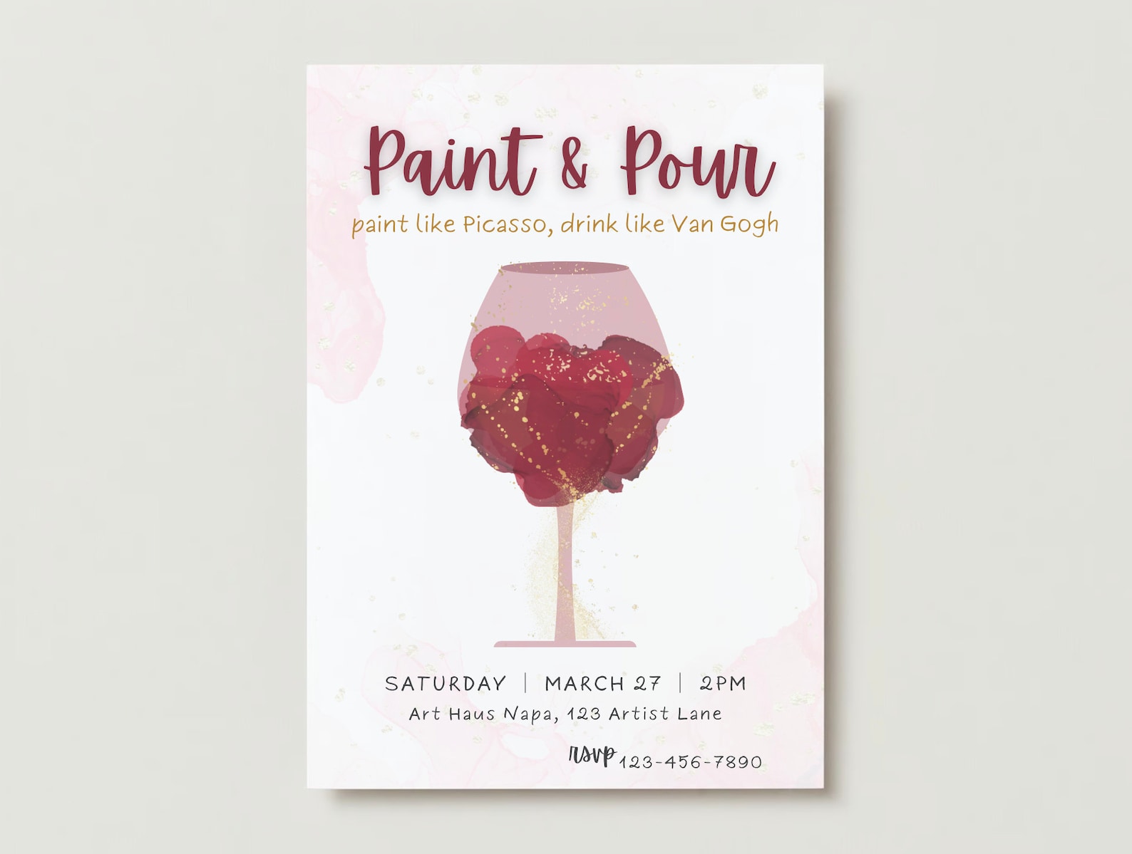 Paint Night Invitation, Paint and Sip Birthday Party, Paint and Pour ...