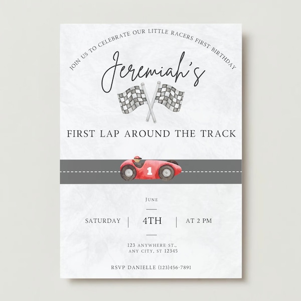 First lap around the track invitations - Etsy.de