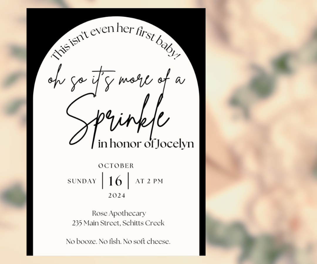 Schitt's Creek Baby Sprinkle Template - Etsy