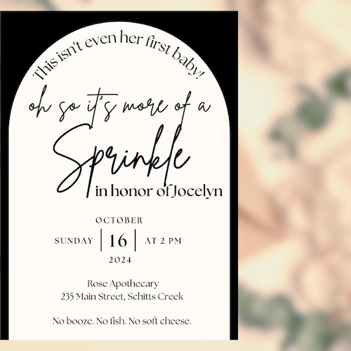 Schitt's Creek Baby Sprinkle Template - Etsy