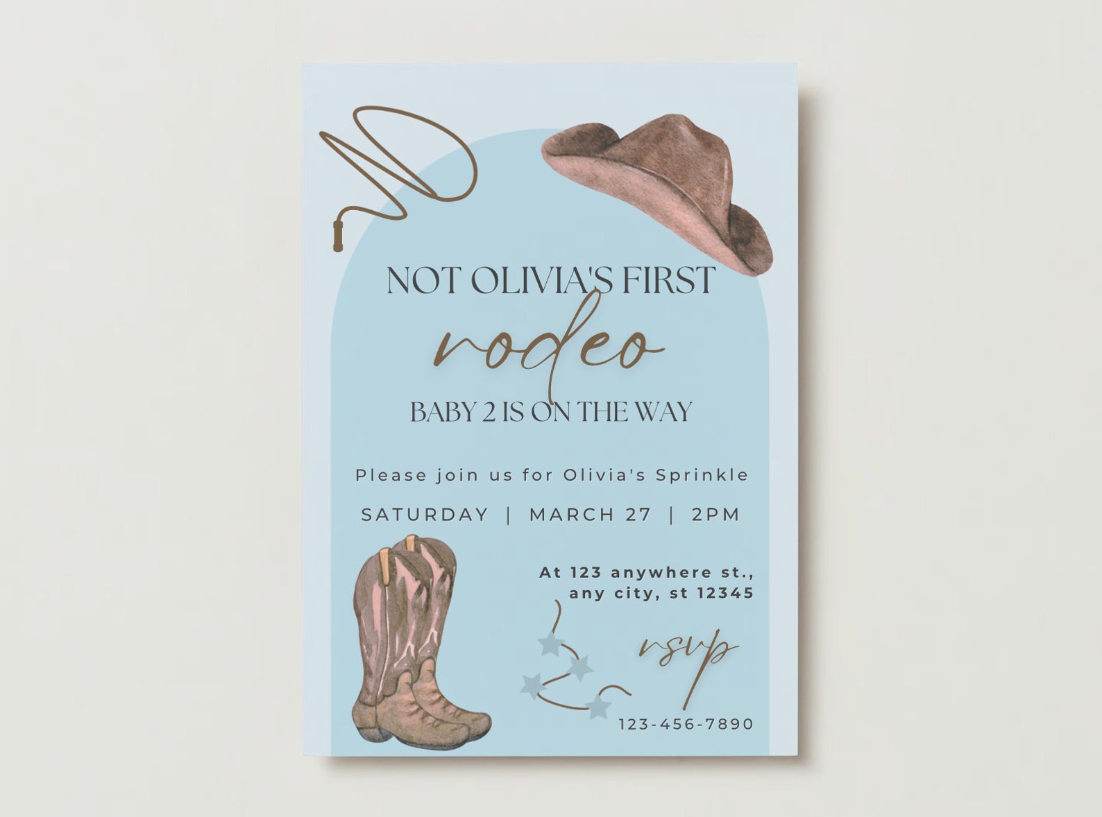 Not Her First Rodeo Baby Sprinkle Invitation Template - Etsy