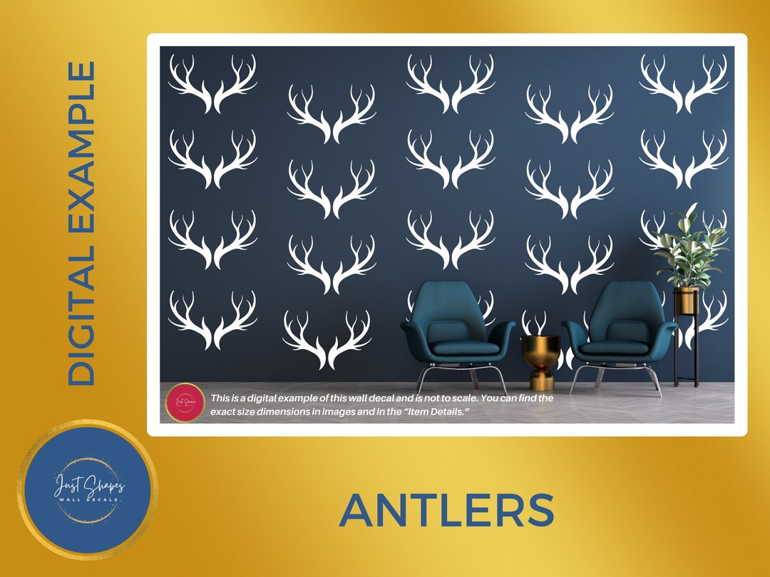 Antler Wall Decals Vinyl Wall Decal, Removable Wall Stickers - Etsy